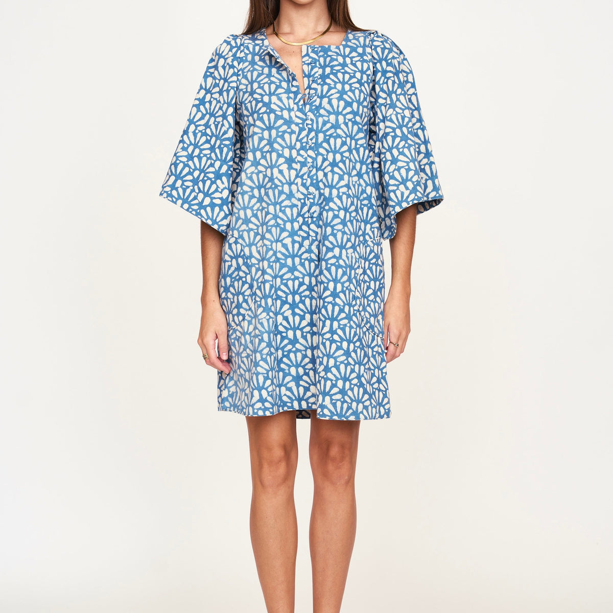 Manila Dress in Trellis in Indigo – MIRTH