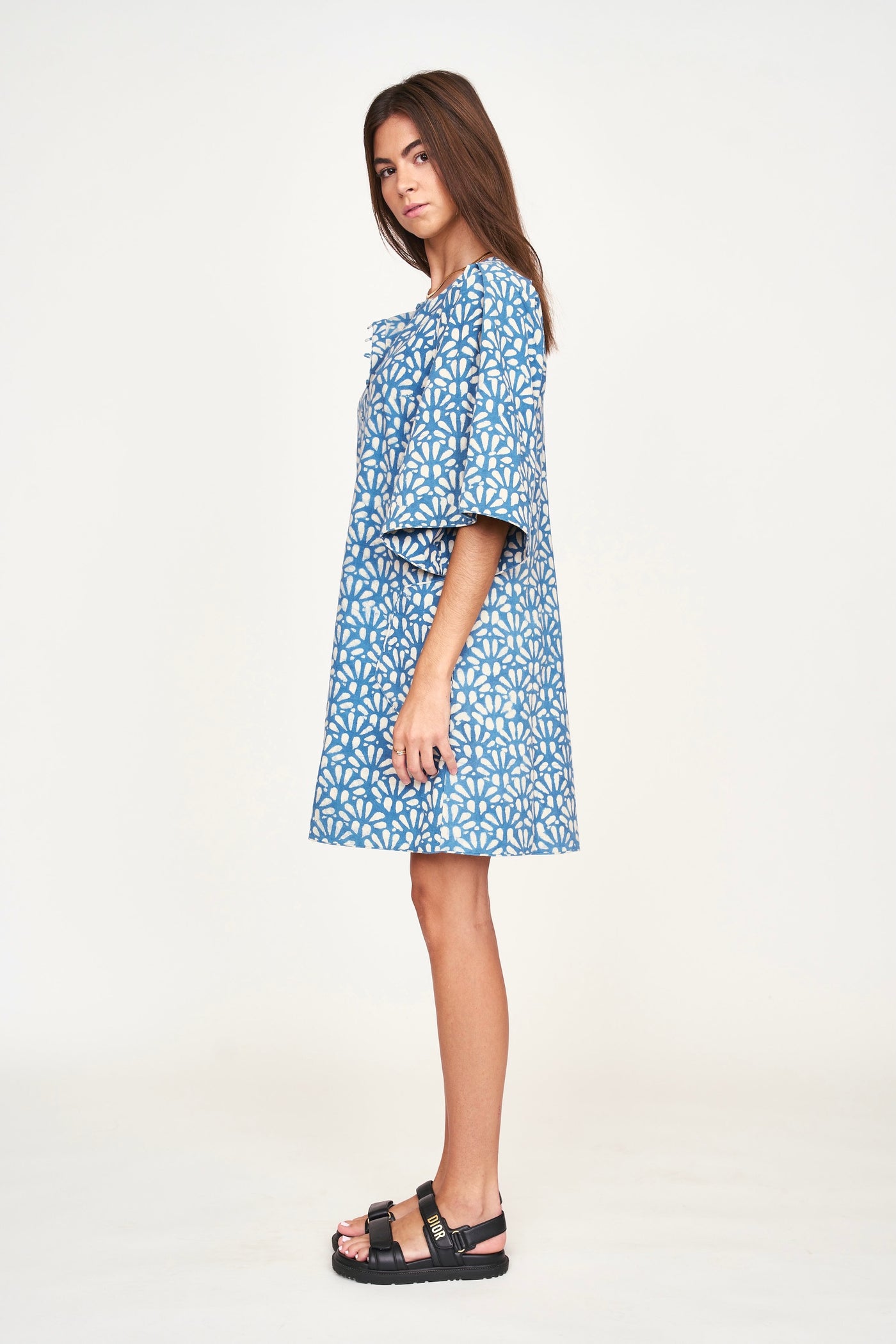 Manila Dress in Trellis in Indigo – MIRTH