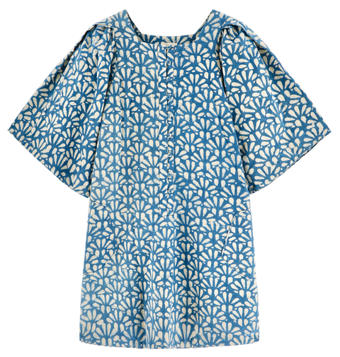 Manila Dress in Trellis in Indigo – MIRTH